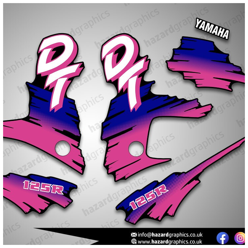 Yamaha DT 125R Graphics (1991) Black Model – Hazard Graphics
